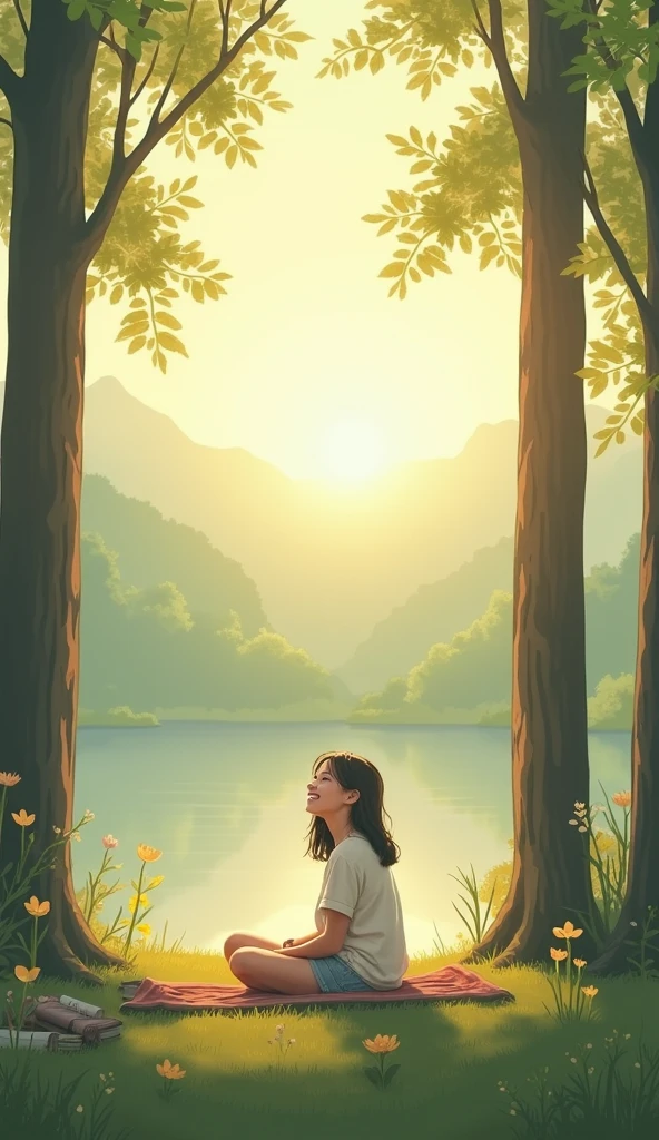 Create an image that captures the essence of simplicity, contentment ...