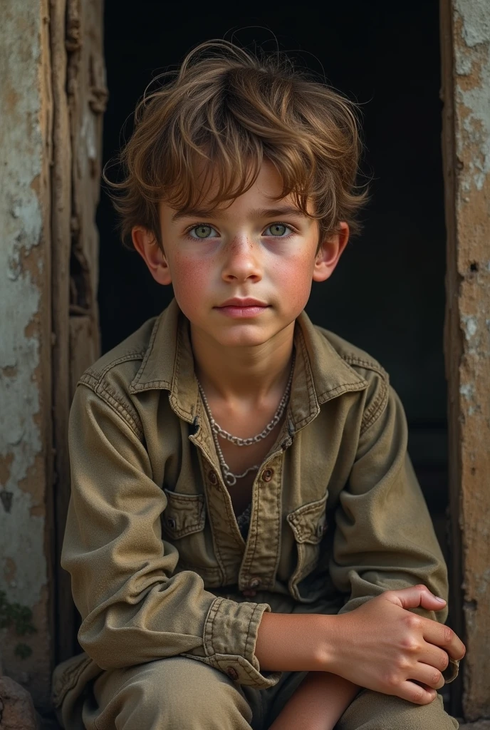 Make a realistic picture of a boy with old cloth - SeaArt AI
