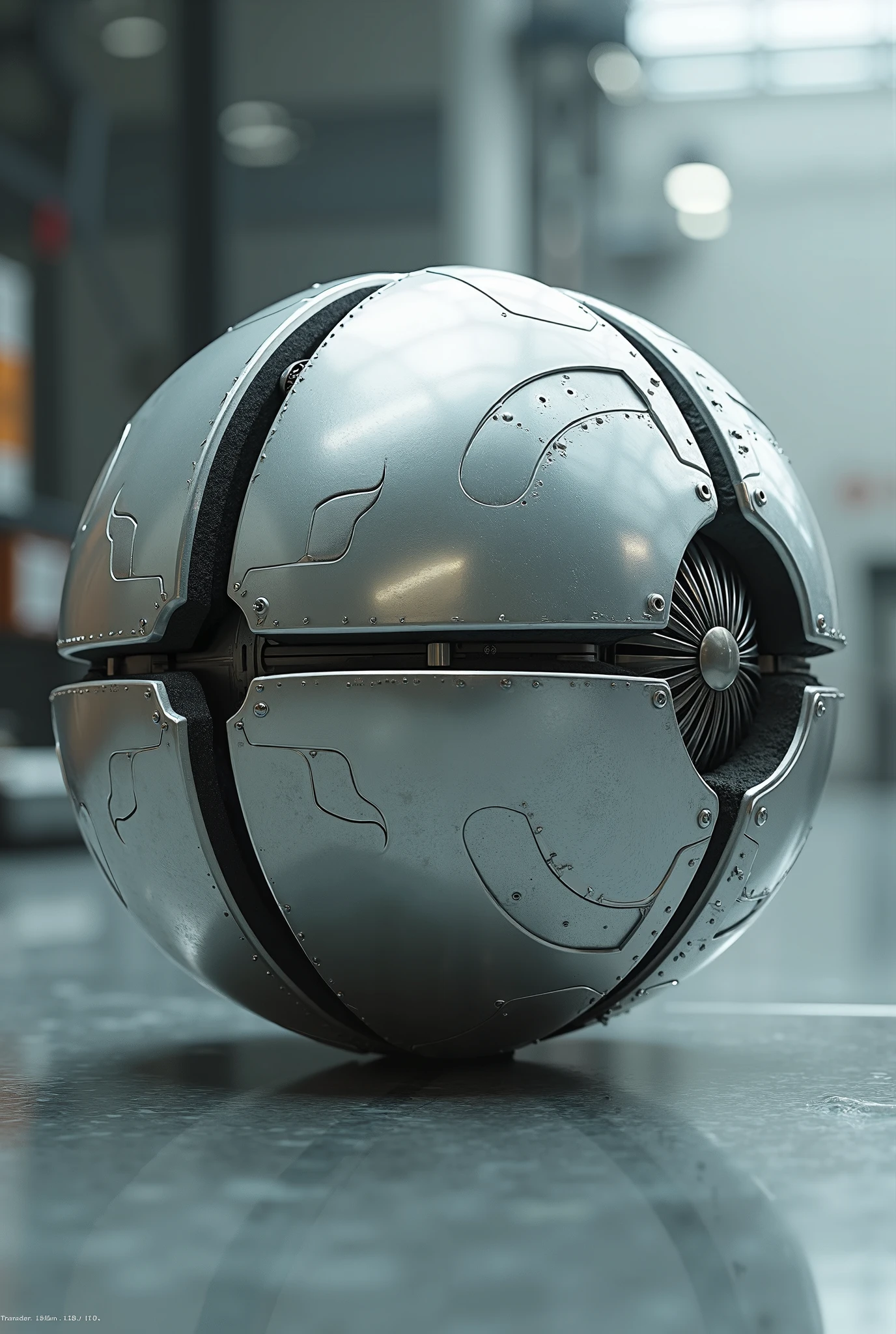 There is a metal ball with a metal design on it - SeaArt AI