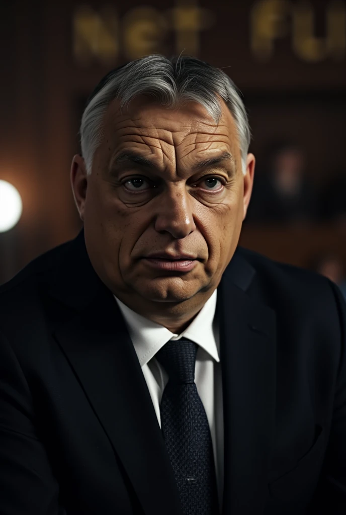 61 year old slightly overweight viktor orban addressing the nation ...