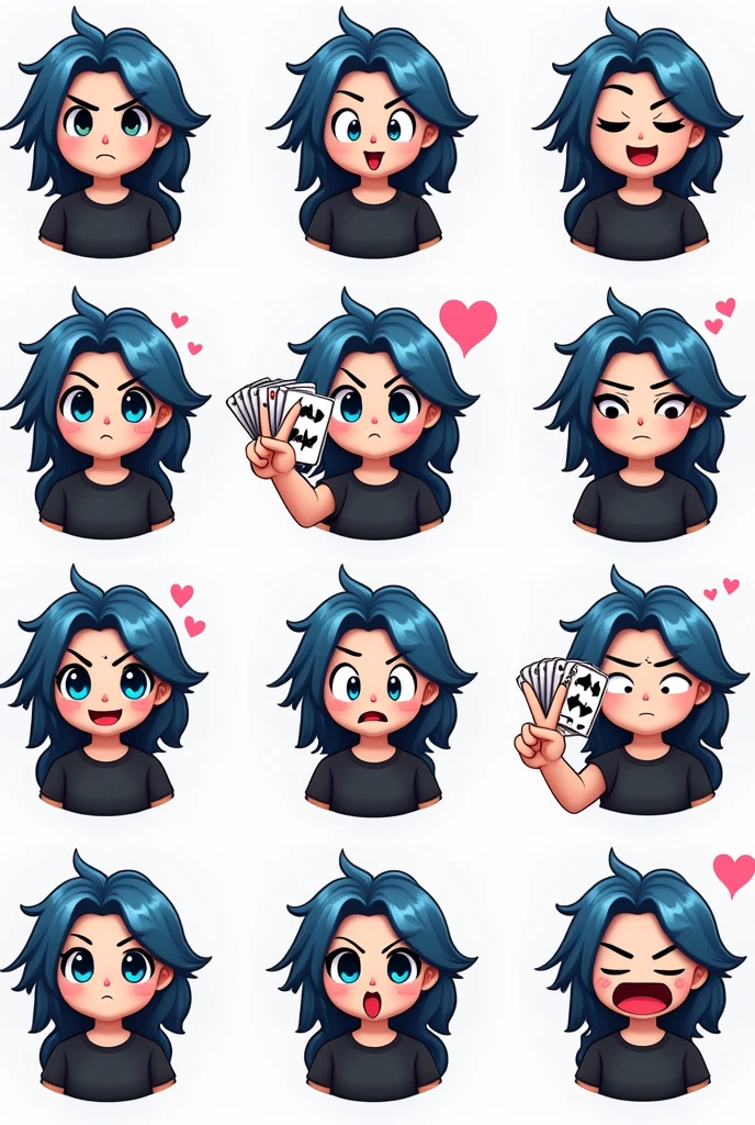 20 Emotes . angry face, happy face, sad face, Face in love, with a deck ...