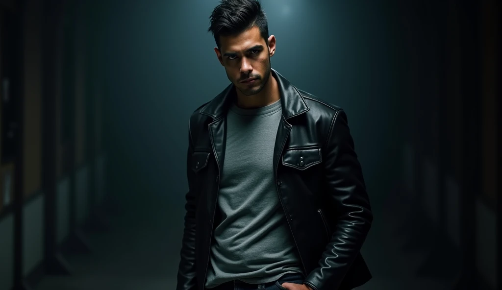 Santiago, a 25-year-old man, depicted in a realistic and cinematic ...