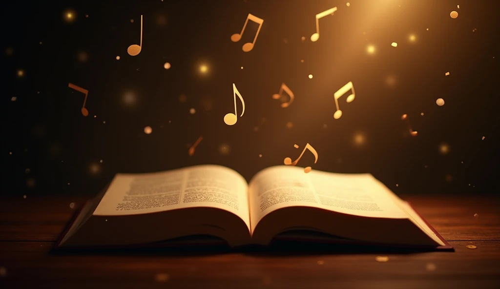 Slogan "Each note is a story m Background: Dim , an artistic atmosphere ...