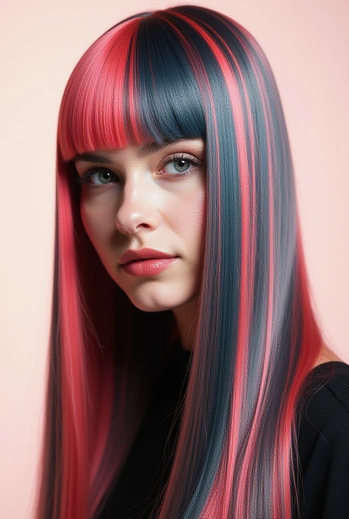 Great for Instagram , stylish look Straight, striped hair - SeaArt AI
