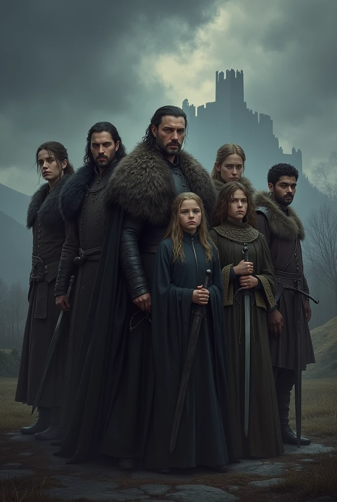 Game of thrones stark family dark - SeaArt AI