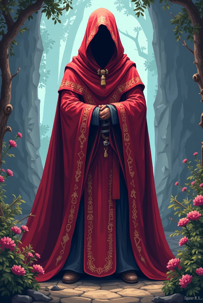 Pixel art，Red Robe Mage - SeaArt AI