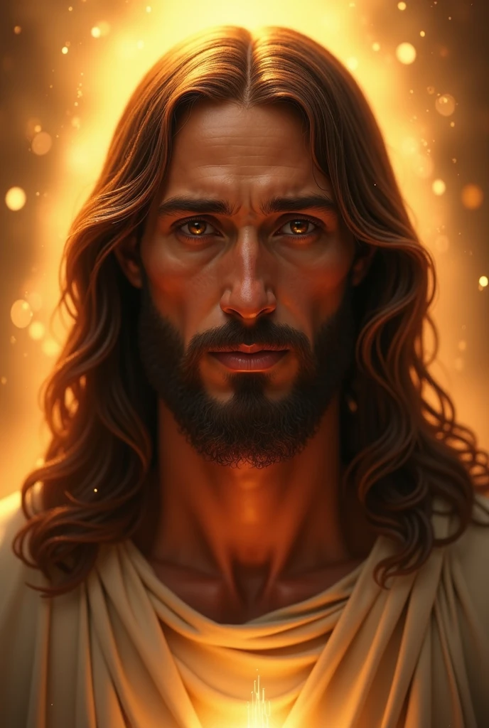 Jesus ultra realistic image , Serene expression, looking at the camera ...