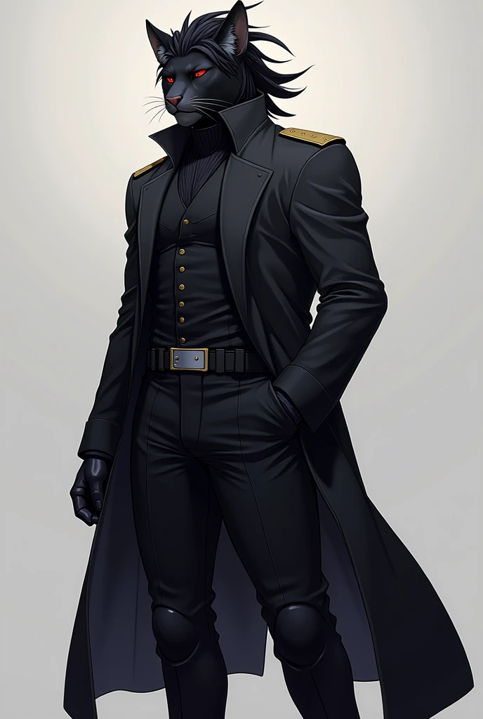 Furry Panther men's , anthropomorphic panther furry , commander - SeaArt AI