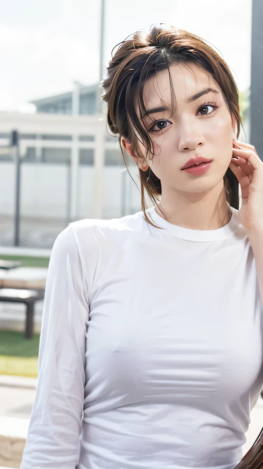 There is a woman that is standing in the street with a bag - SeaArt AI