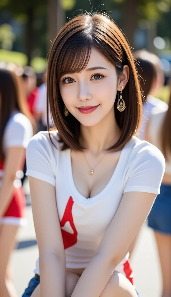 (((Full body photo)))、12K、HDR、 bits deep 10 bits 、((Cheerleading team ...