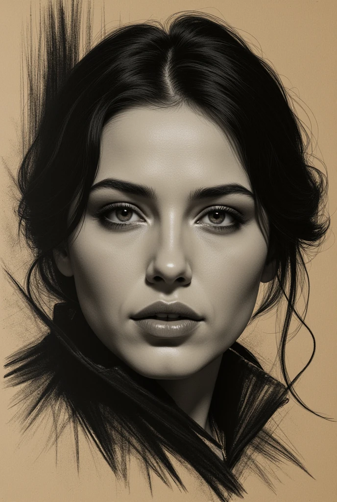 Portrait of a beautiful woman, Harrison Fisher, charcoal art - SeaArt AI
