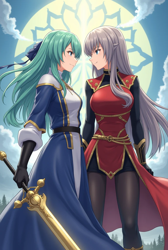 Drawing Fire emblem byleth and shez woman anime - SeaArt AI