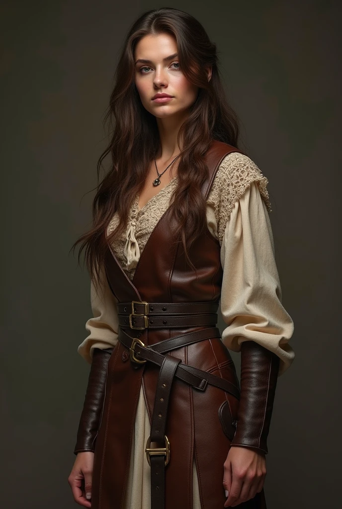 1woman, photo, full body photo, long brown hair, evageline lily face ...