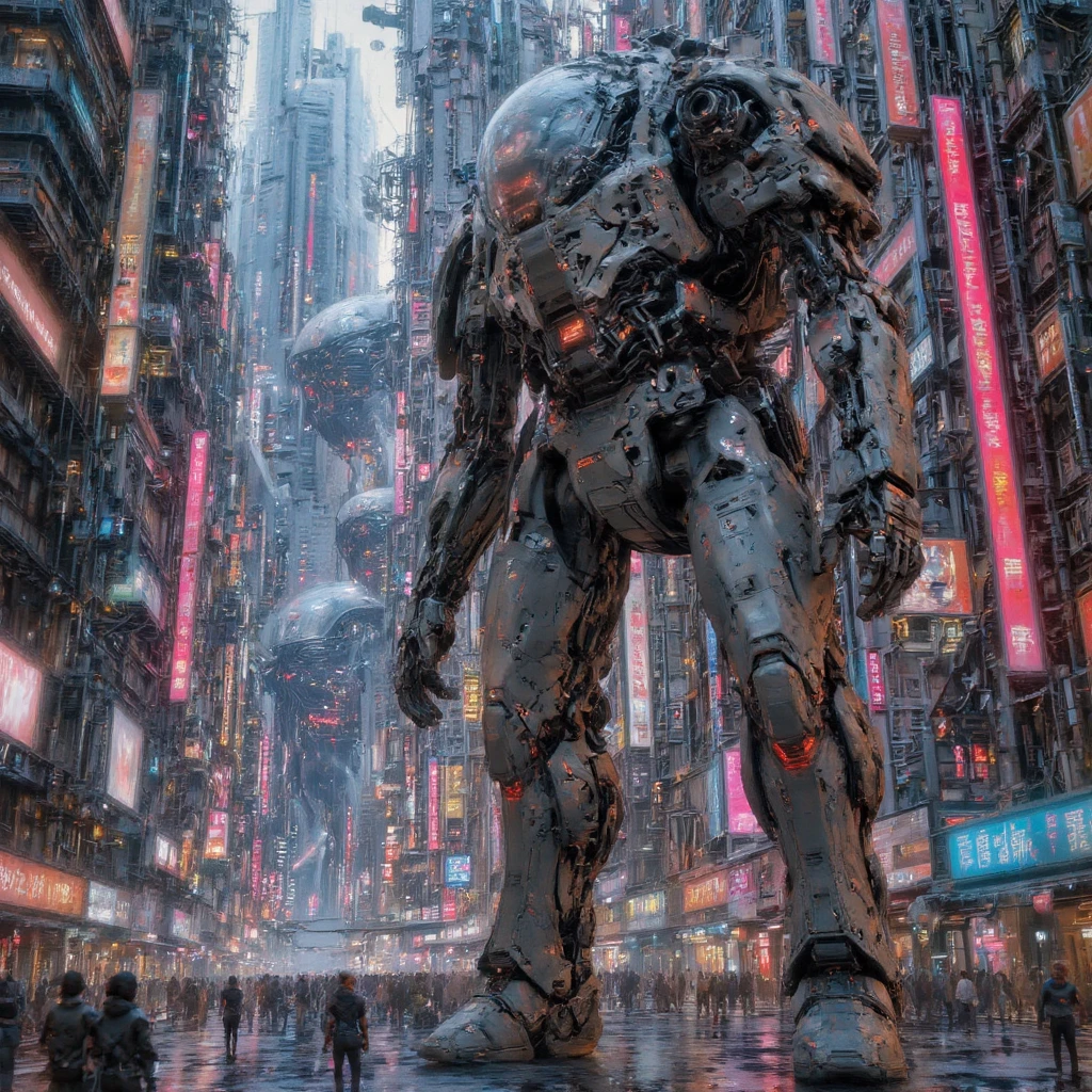 In a vast, neon-drenched cyberpunk world, humanity battles against ...