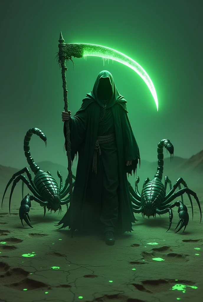 Create a hyper-realistic 3D image of the Grim Reaper walking forward ...