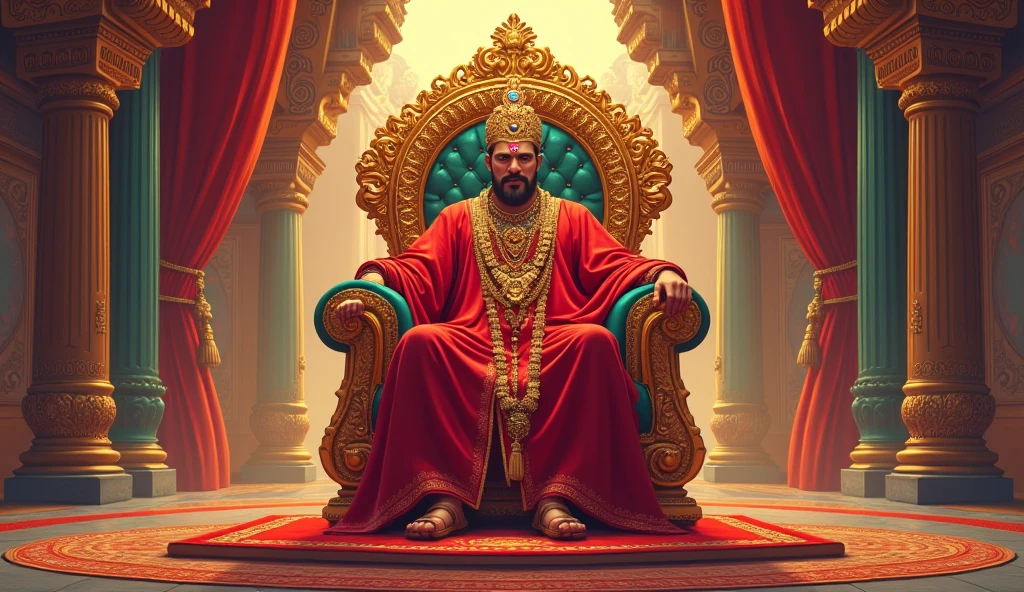 An indian a grand, ornate throne, 2d design - SeaArt AI