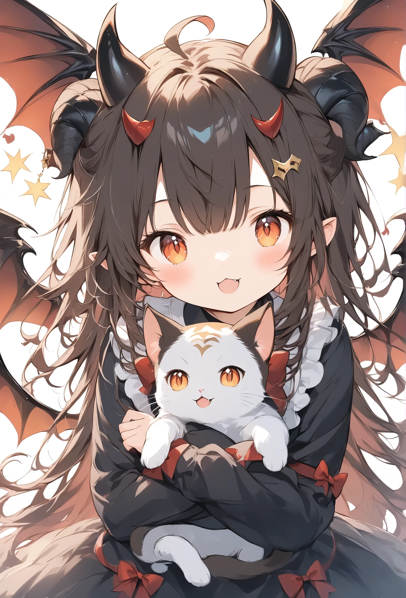 (Thin and soft painting style), Cute devil、Devil horns、Devil - SeaArt AI