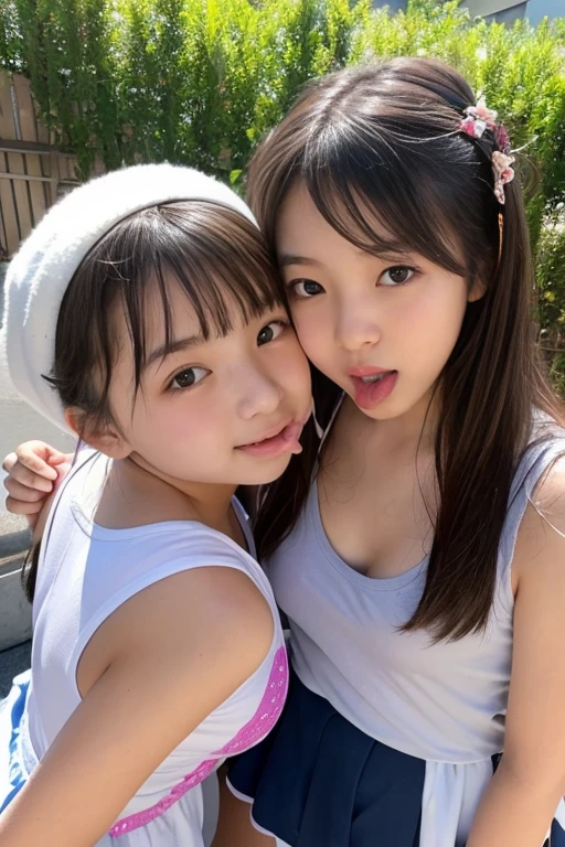 Two Middle School Girls Transcendental Cute)))、tongue licking kiss ...