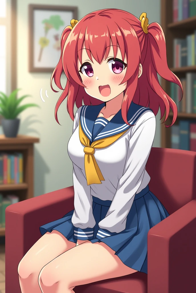 Monika farting on a chair - SeaArt AI