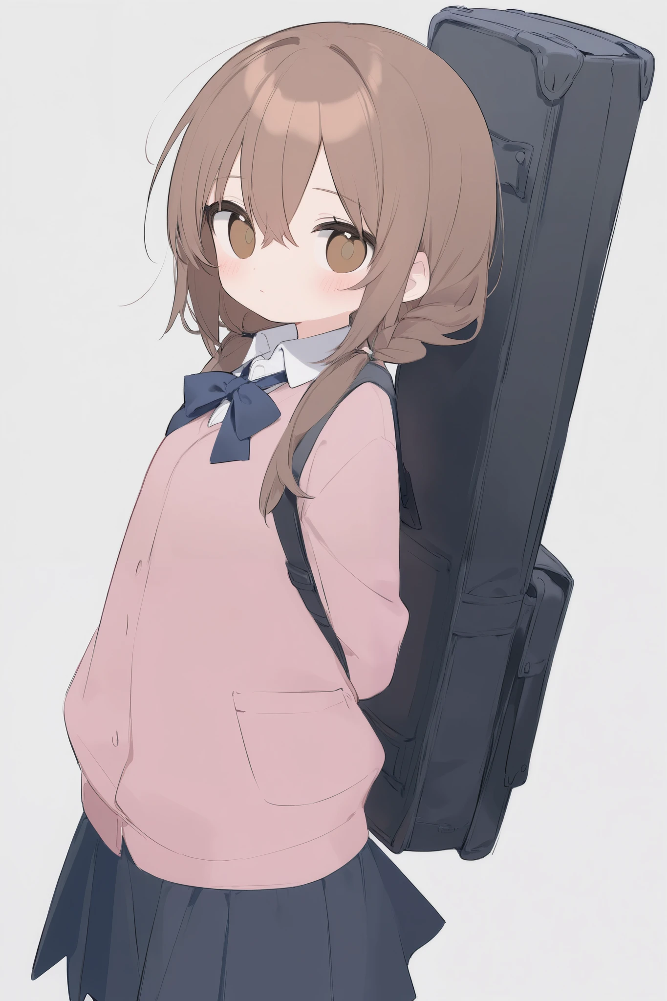 Anime girl with a backpack and a backpack on her back - SeaArt AI