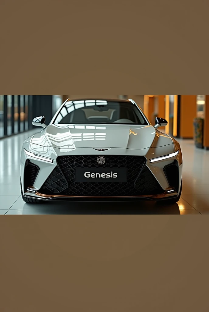 Front view of painted white with shiny clour 2025 Genesis G90 sleek in ...