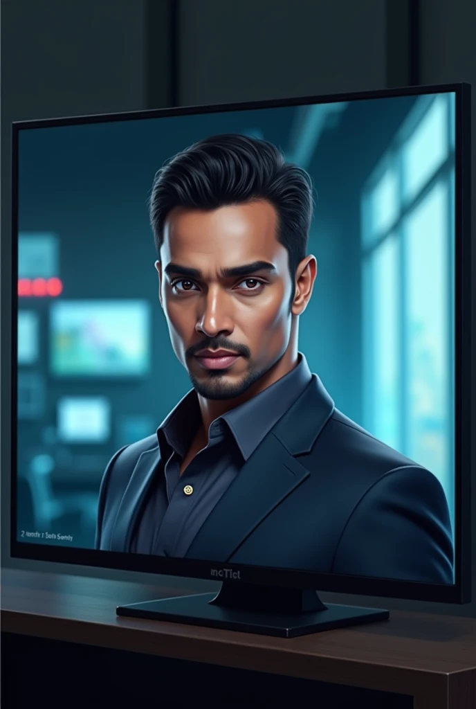 TV ke display per ramesh raj 2.0 - SeaArt AI