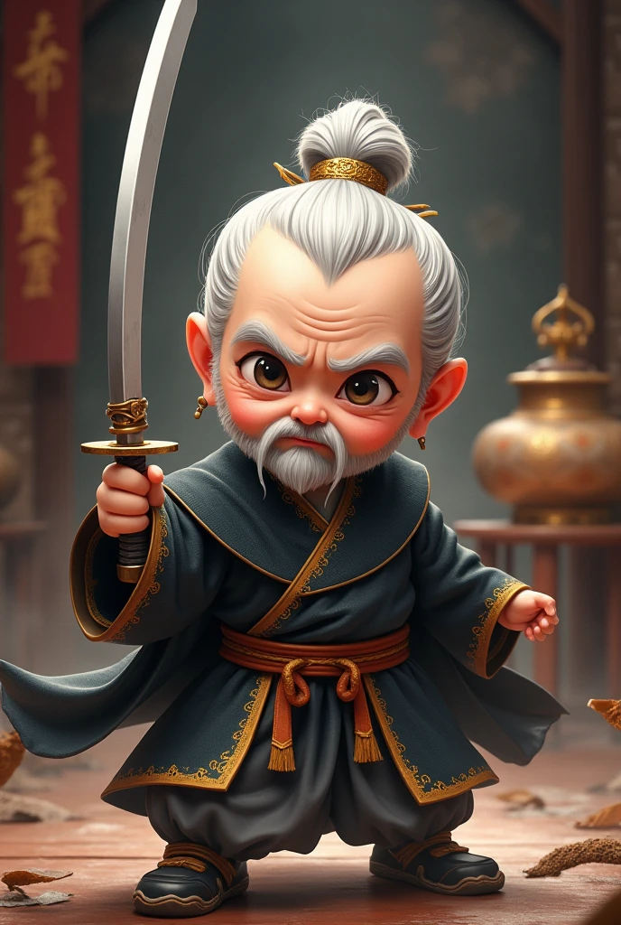 2D Chibi Elderly ,antique, Swordsman Chinese Martial Arts Clothing ...