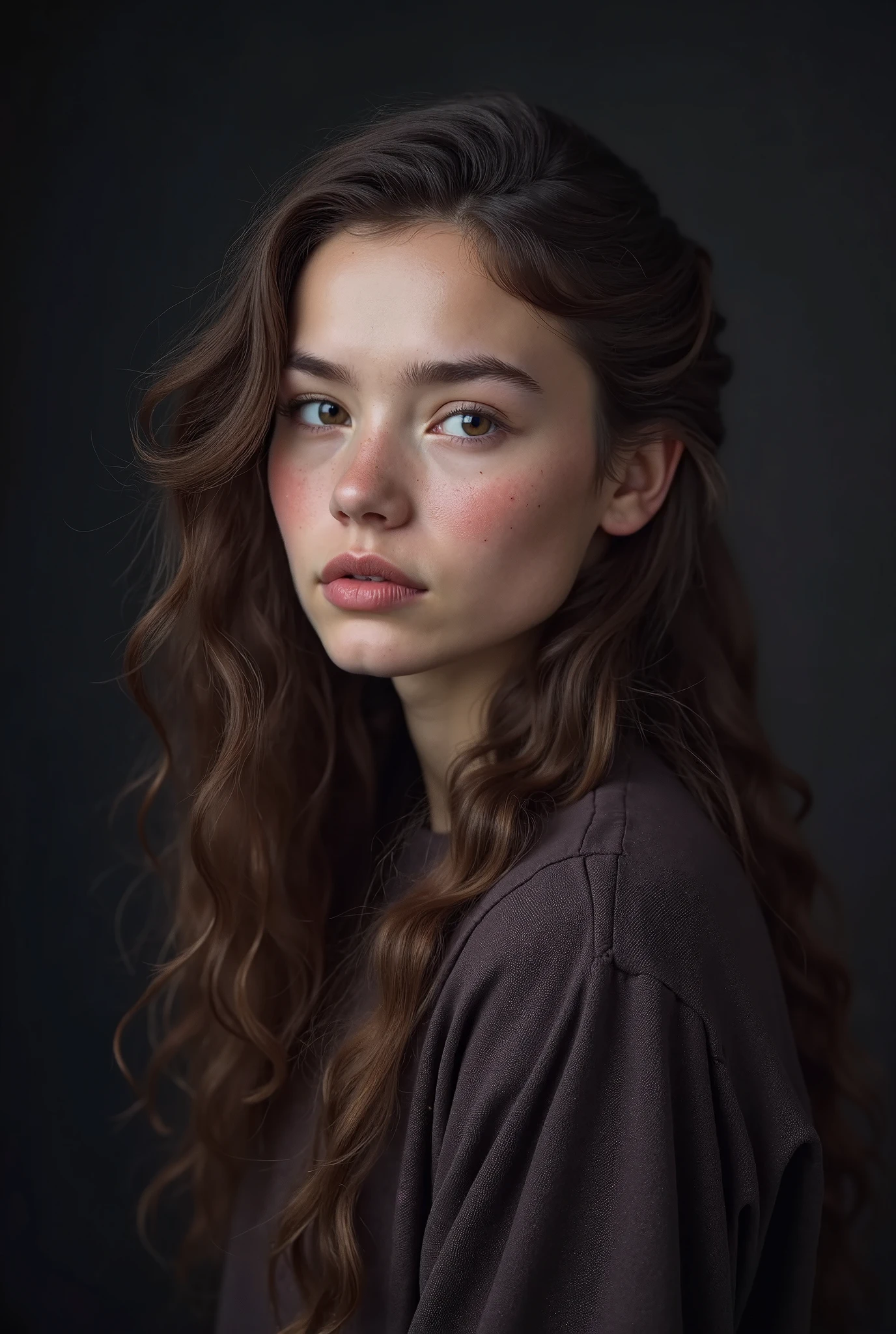 Arafed woman with long hair and blue eyes posing for a picture - SeaArt AI