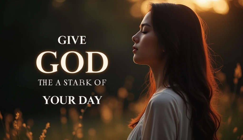 Create an artistic image of a peaceful moment during morning prayer ...