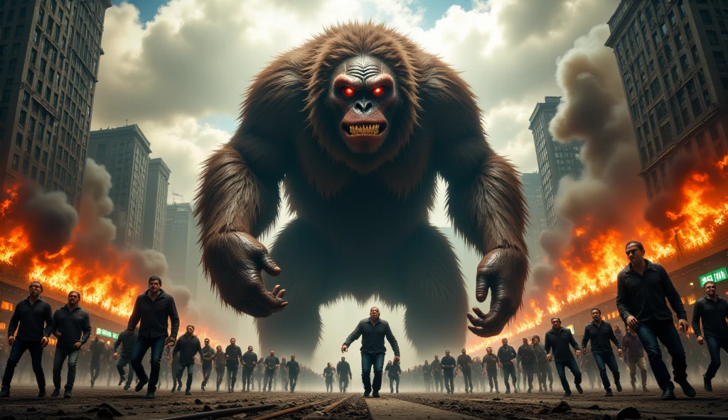 Se ekor monyet raksasa, stocky and large , red sharp eyes , thick ...