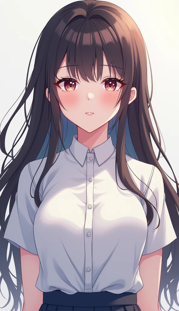Anime Girl Image Of A Woman With Long Hair And A White Shirt SeaArt AI