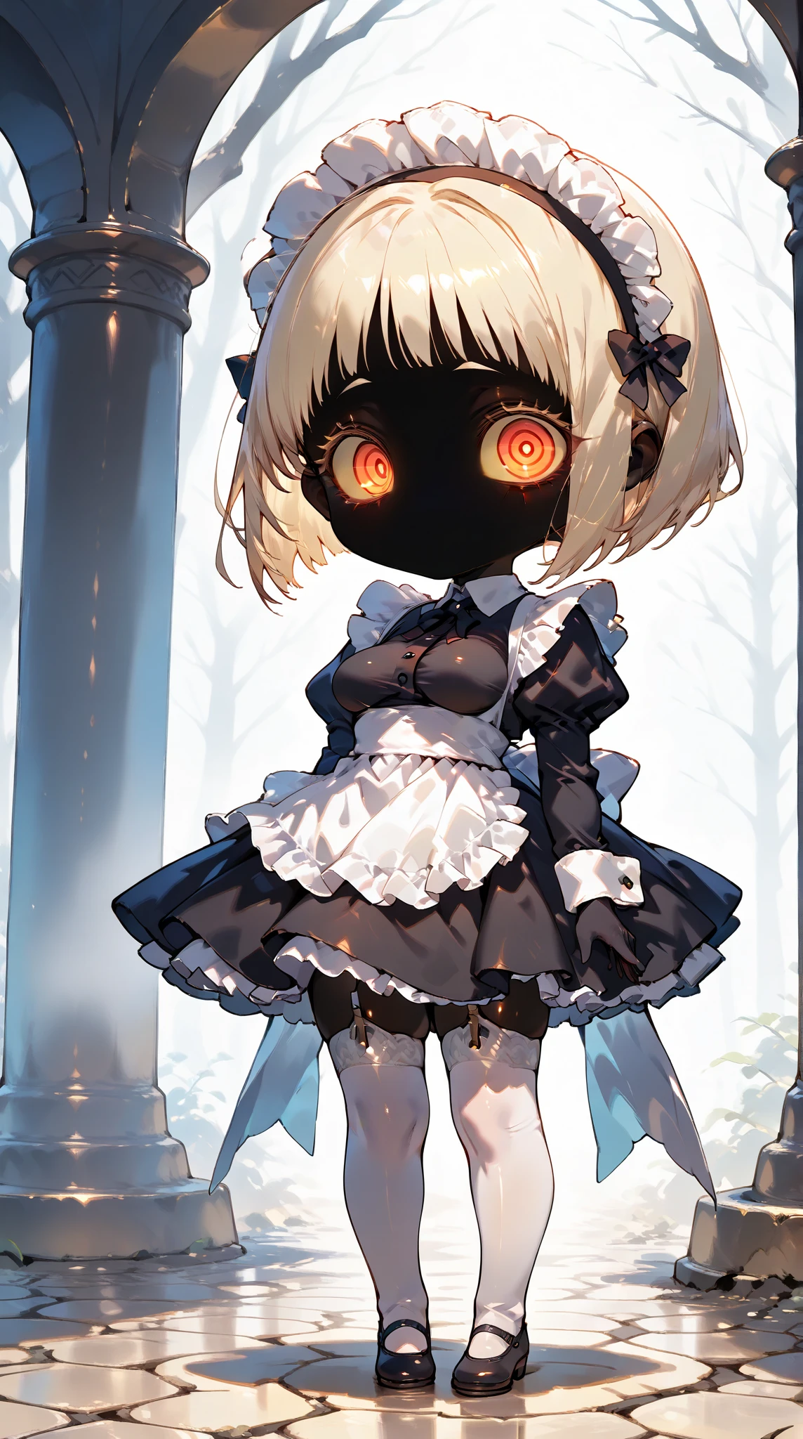 1girl\(black body ,(chibi:0.5), black, black skin, jet black skin ...