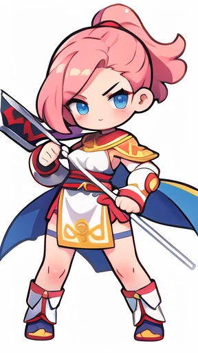 ((white background)), full body, JRPG character, A female warrior ...