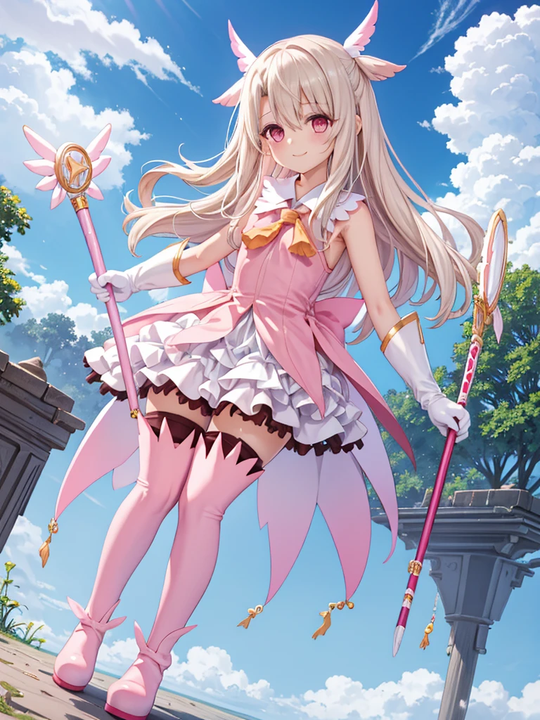 One girl, Illyasviel von Einzbern, Prisma Illya, cute face, thin and ...