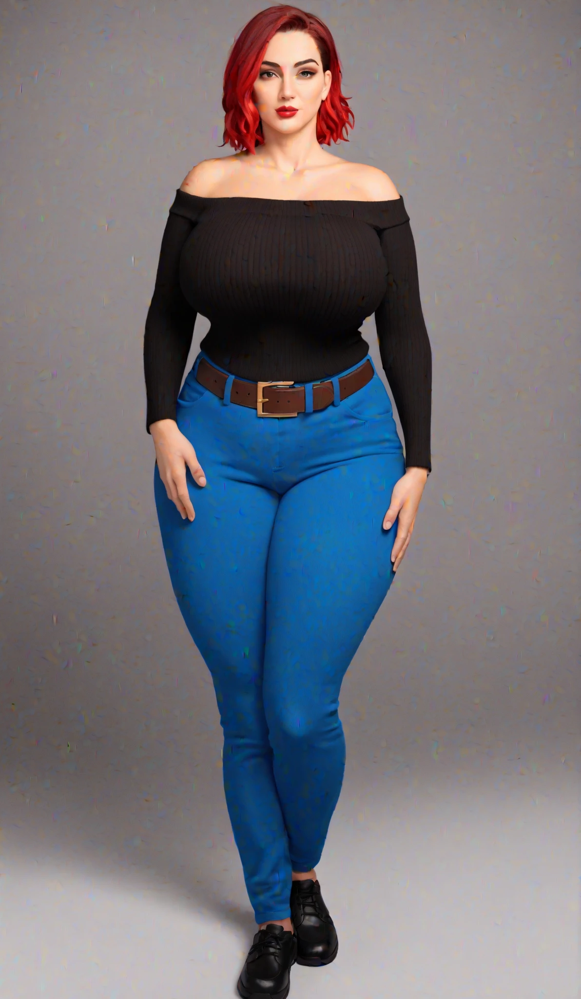 Woman, 27 years old, 1.96m tall. 125kg. Strong and curvy amazonian BBW - SeaArt AI