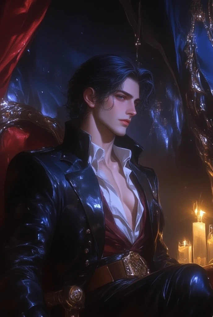 Capitão PIRATE, (Make him seated ) (Open your shirt ) ( medium hair ...