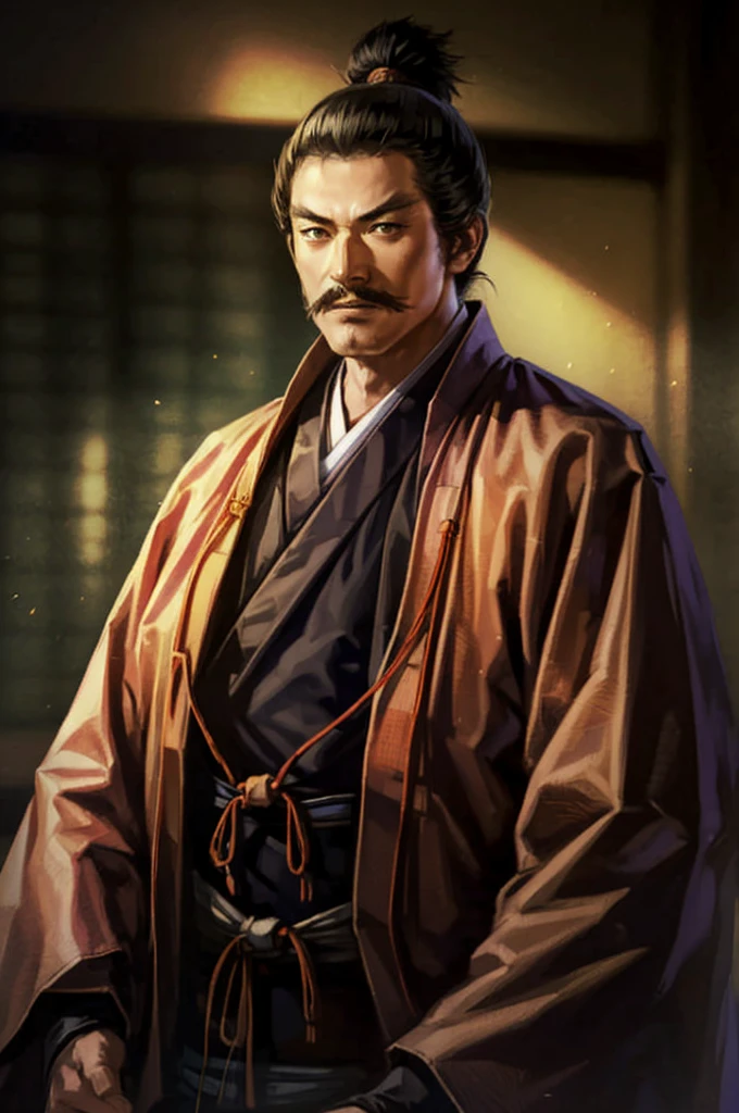 Nobunaga,A man wearing a samurai kimono uniform from the Sengoku period ...
