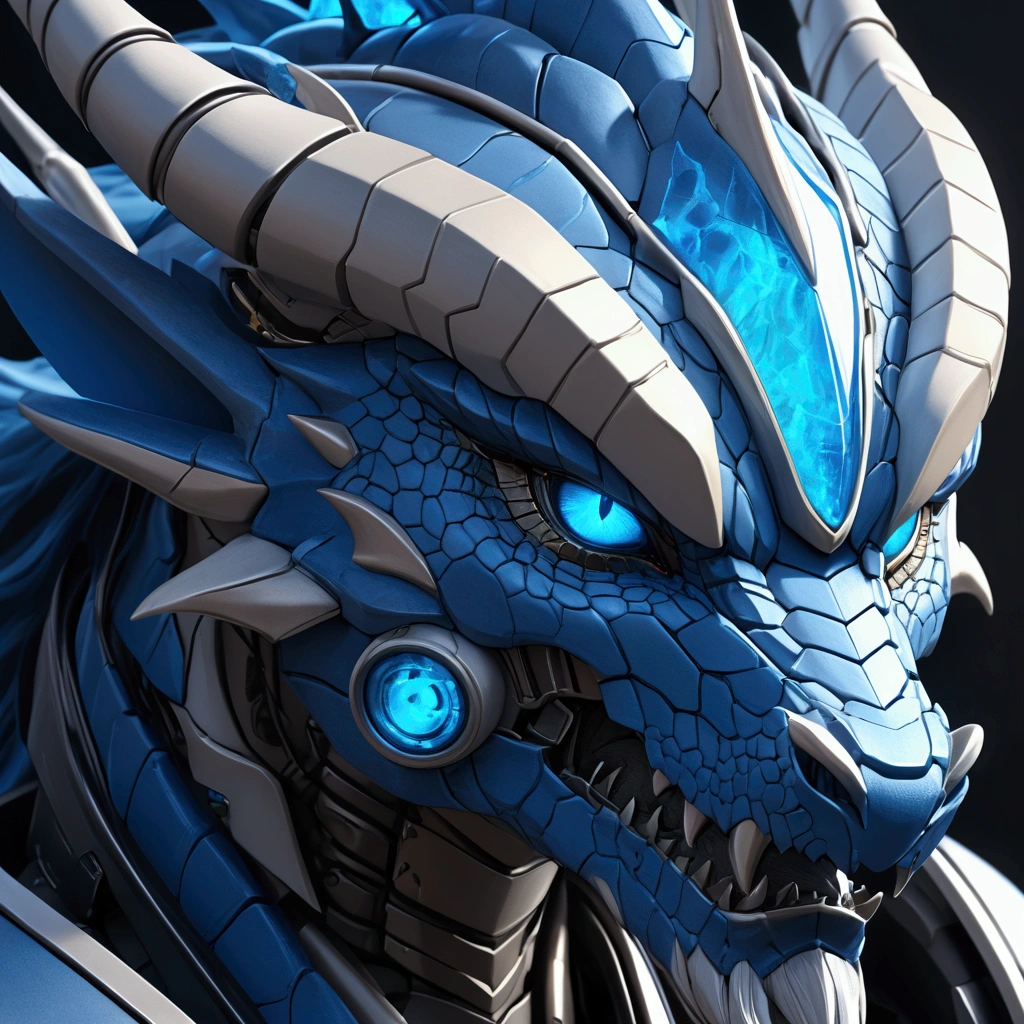 DRAGON MECHA HEAD, DETAILED HEAD,CLOSE UP,FOCUS ON HEAD,HUMANOID ...