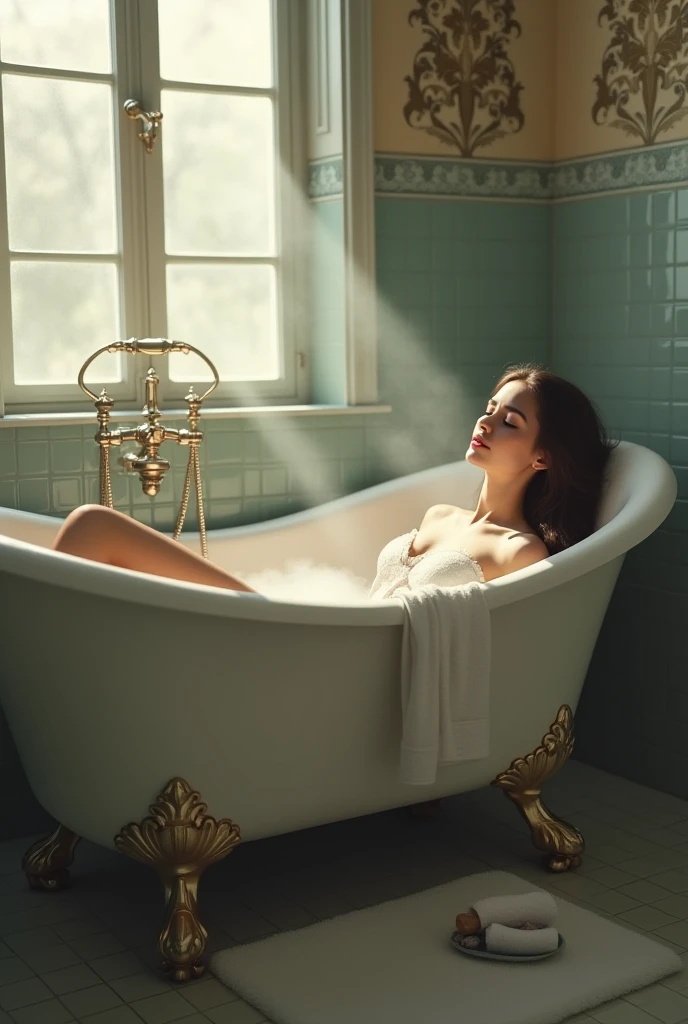 Woman taking a bath - SeaArt AI