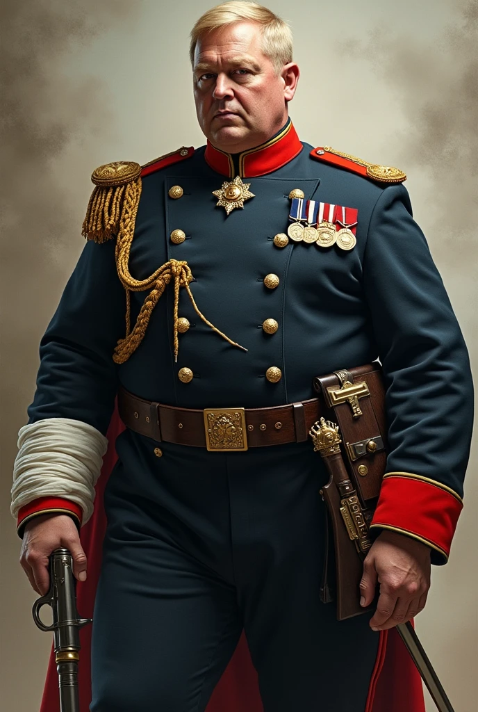 Clothing: A robust French officer, of corpulent build, wears a dark ...