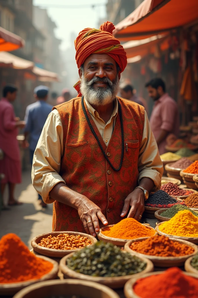 Create Indian vyapari to sale raw spice product and Indian environment ...