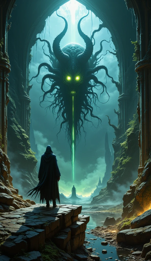 Dark fantasy horror book cover, illustrating a forbidden ritual ...