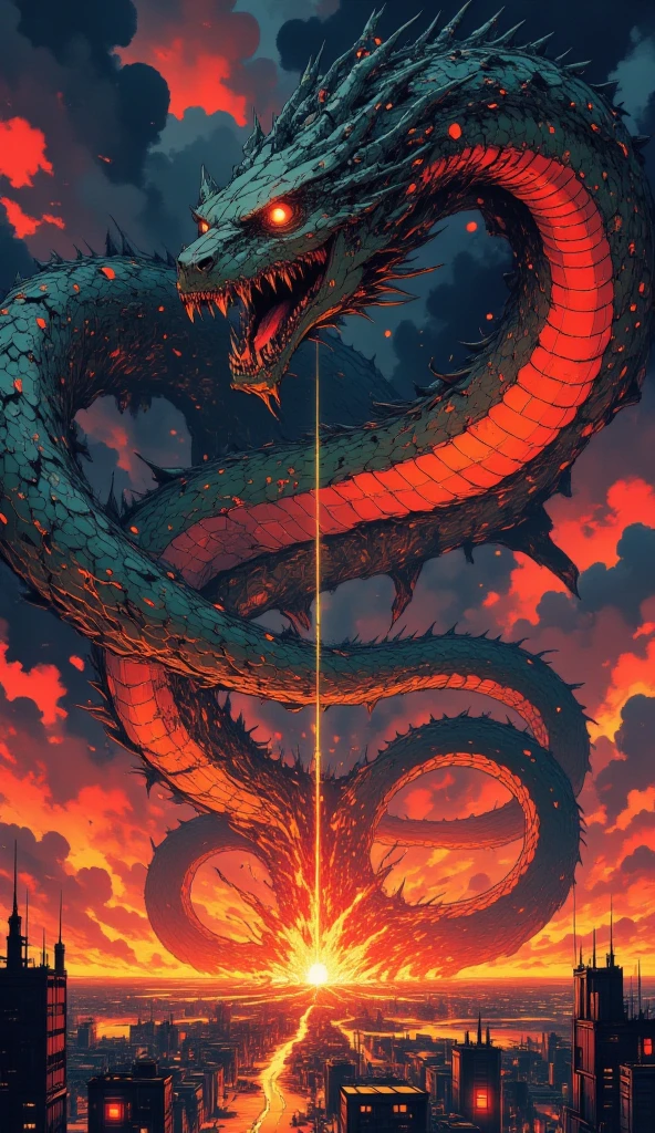 Cinematic film still award winning photo of Jormungand the world serpent - SeaArt AI