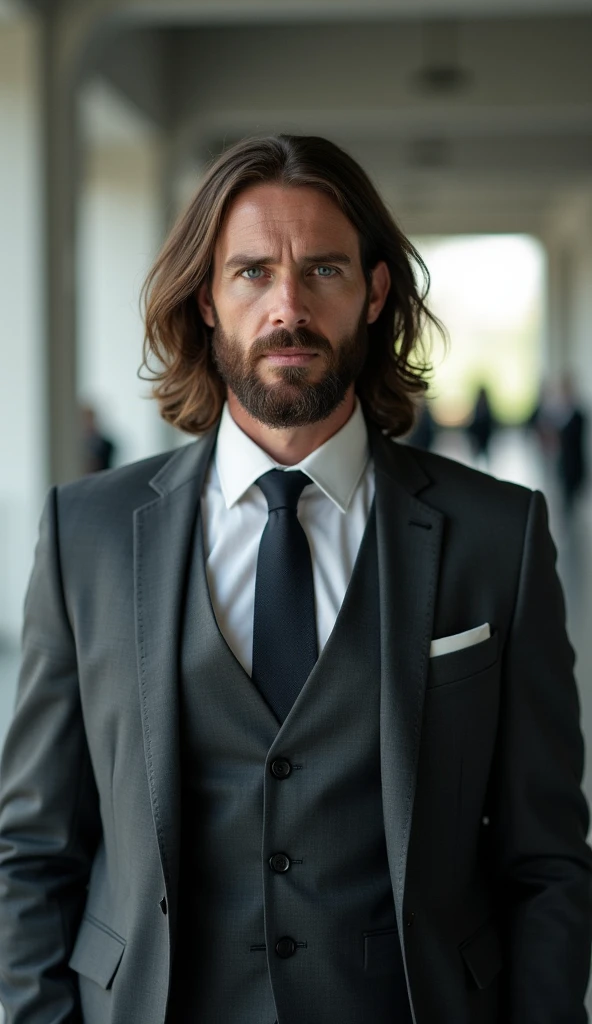 Jesus wearing a suit and tie ,serene look , ultra realistic 8k open ...