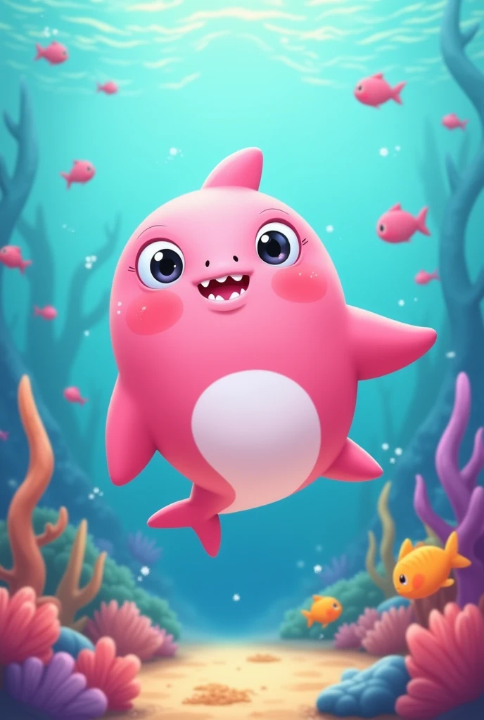 Cute pink shark - SeaArt AI