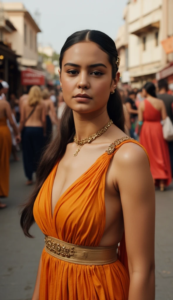 Instagram selfie of a woman during the ancient roman empire standing in the midd - SeaArt AI