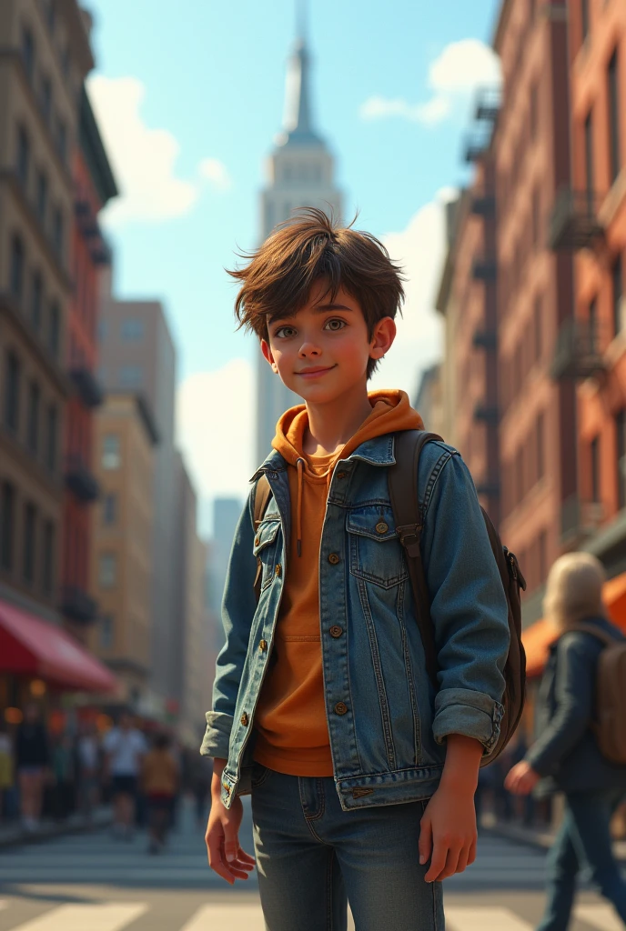 REALISTIC IMAGE OF A BOY IN NEW YORK - SeaArt AI