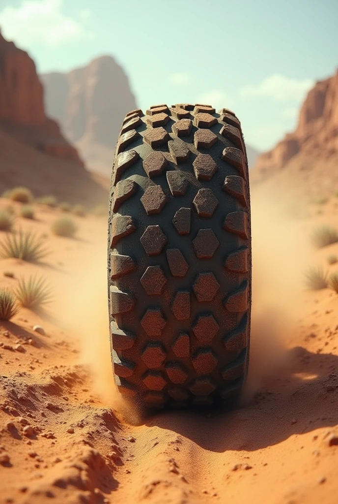 Desert motorcycle tire - SeaArt AI