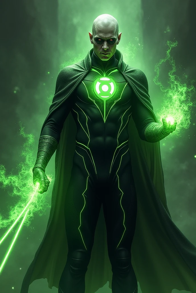 A realistic depiction of Lord Voldemort as a Green Lantern, combining ...