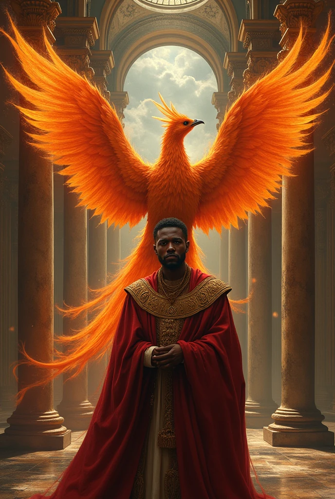 Generate me an image representing a renaissance with a phoenix and a ...